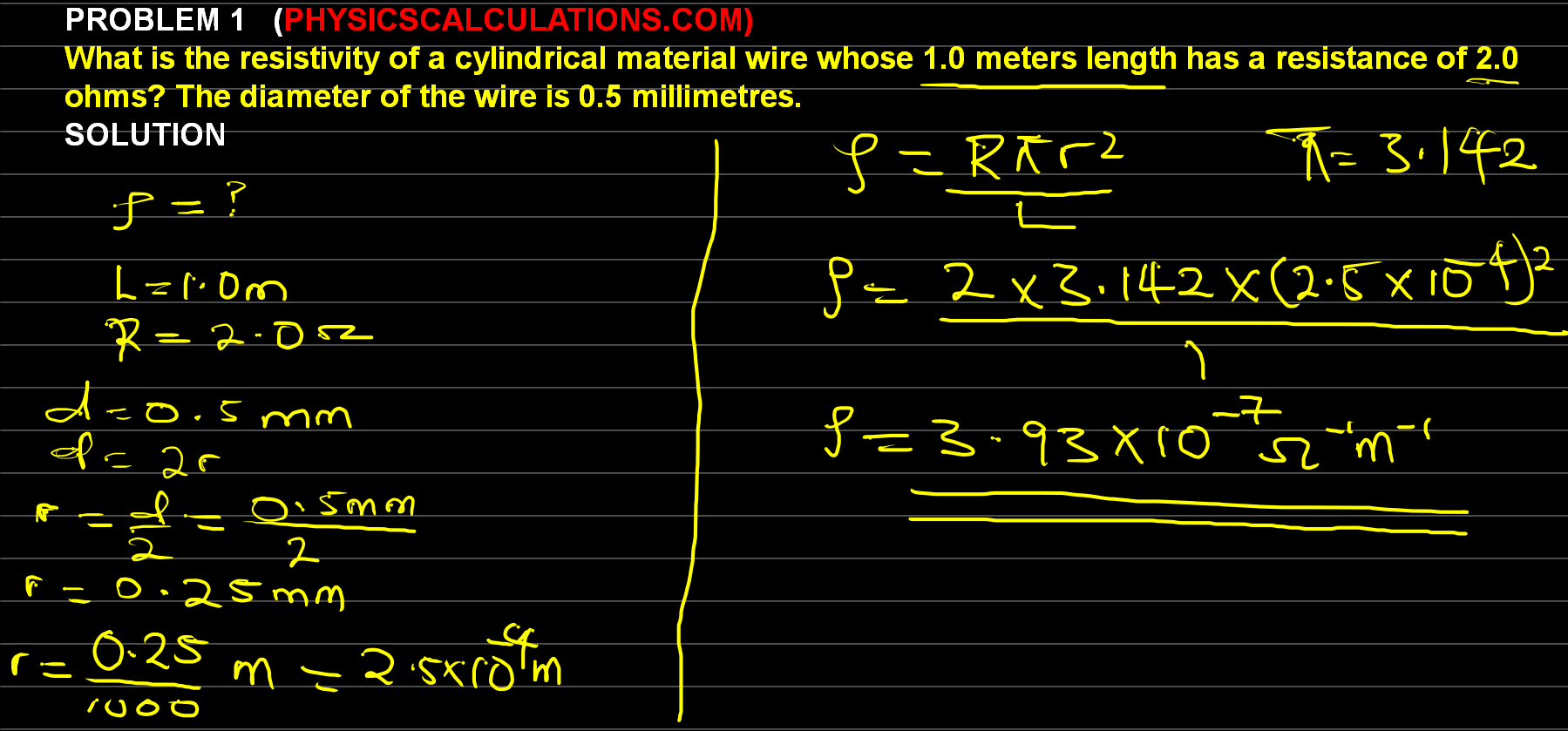 Resistivity Formula, Definition, Unit and Calculations