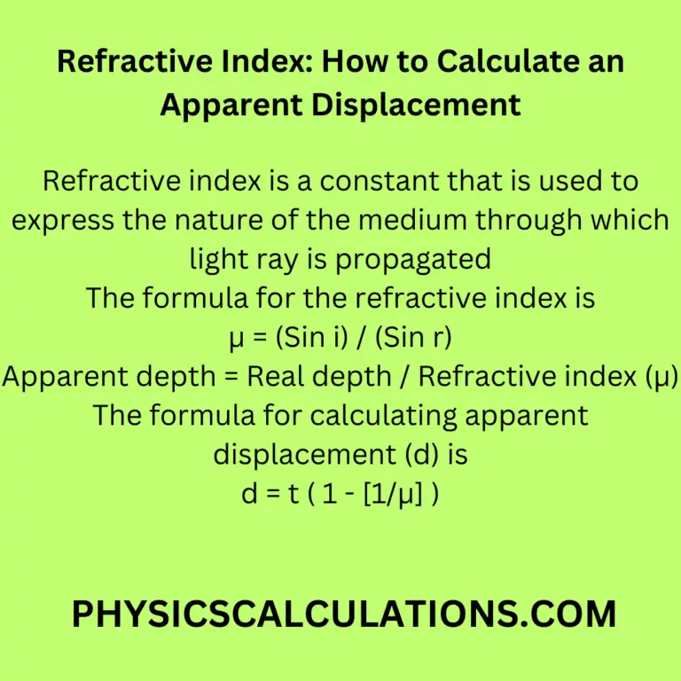 Refractive Index: How to Calculate an Apparent Displacement