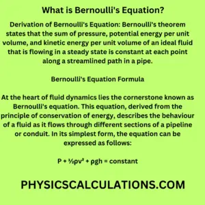 Derivation of Bernoulli's Equation