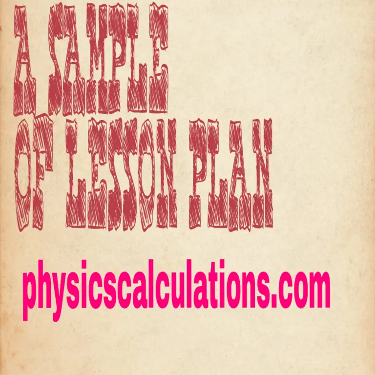 A Sample of Physics Lesson Plan