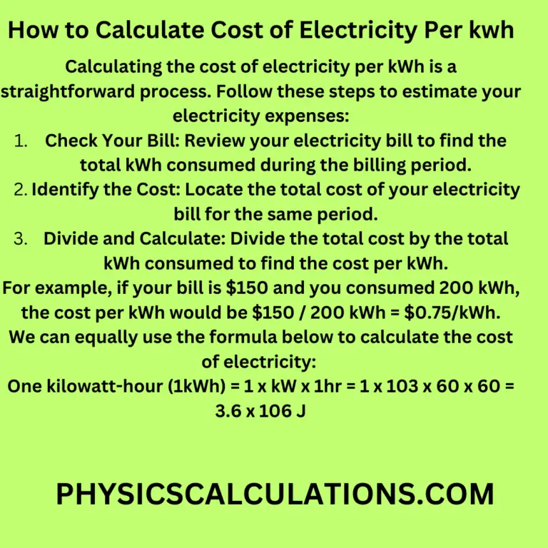 How to Calculate Cost of Electricity Per kwh