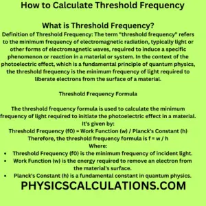 How to Calculate Threshold Frequency