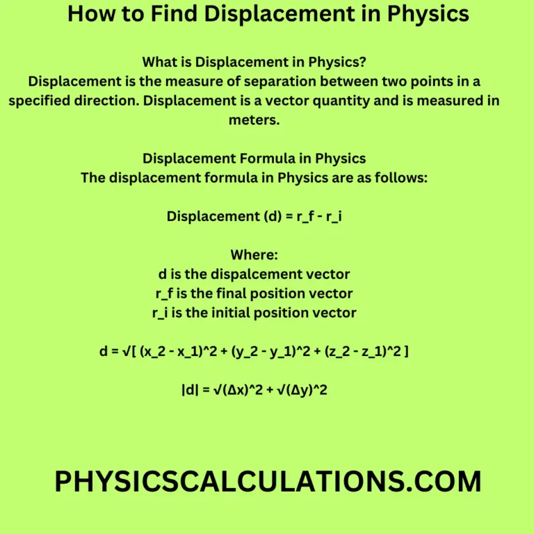 How to Find Displacement in Physics