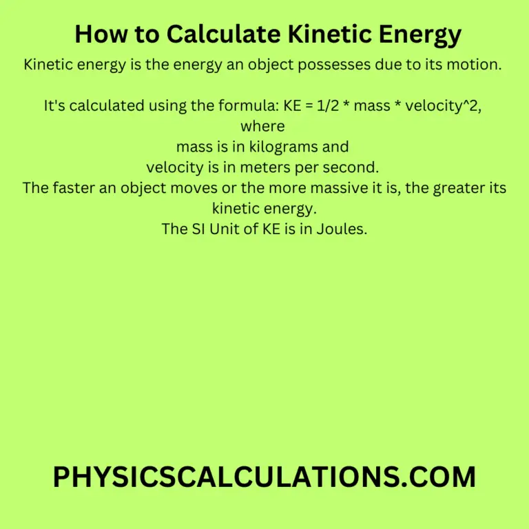 How to Calculate Kinetic Energy