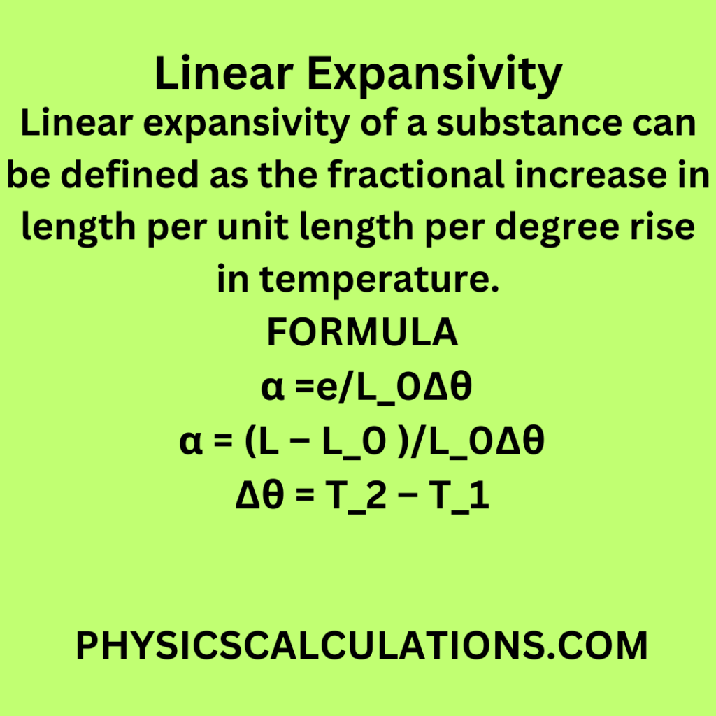 Linear Expansivity: Definition and Calculations