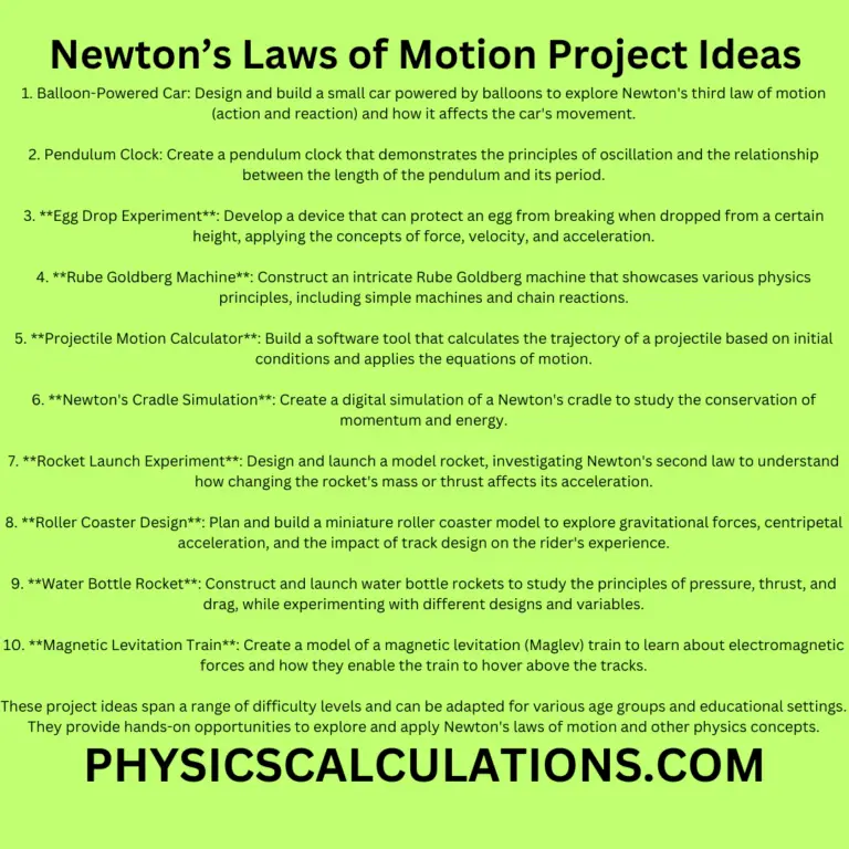 Newton’s Laws of Motion Project Ideas