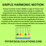 What is Simple Harmonic Motion in Physics