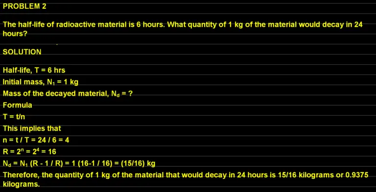 Half-life Problems And Answers Examples