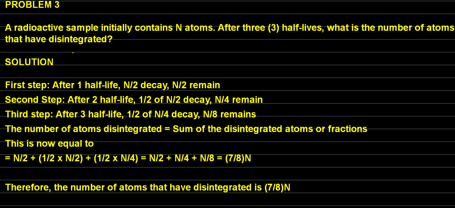 Half-life Problems And Answers Examples