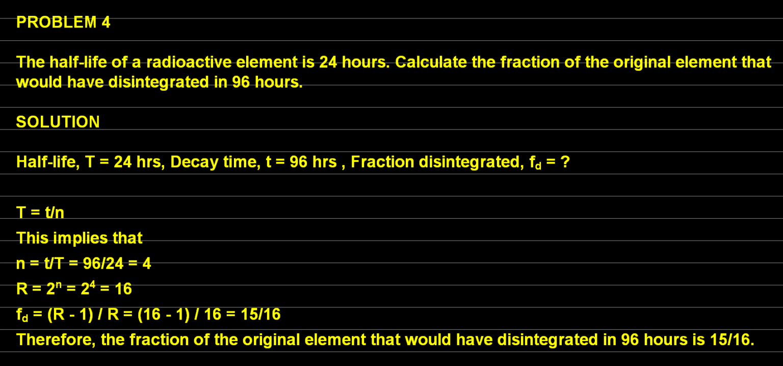 Half-life Problems And Answers Examples