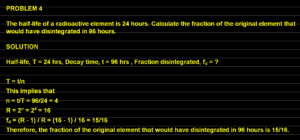 Half-life Problems And Answers Examples