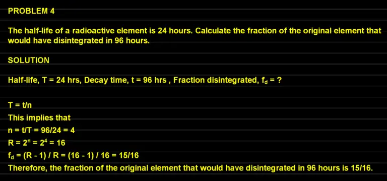 Half-life Problems And Answers Examples