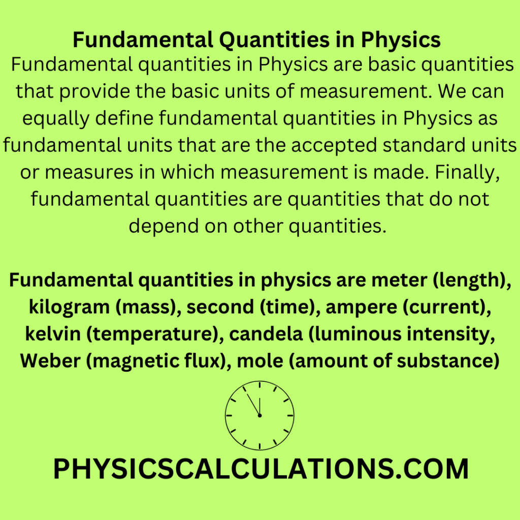 Fundamental Quantities in Physics