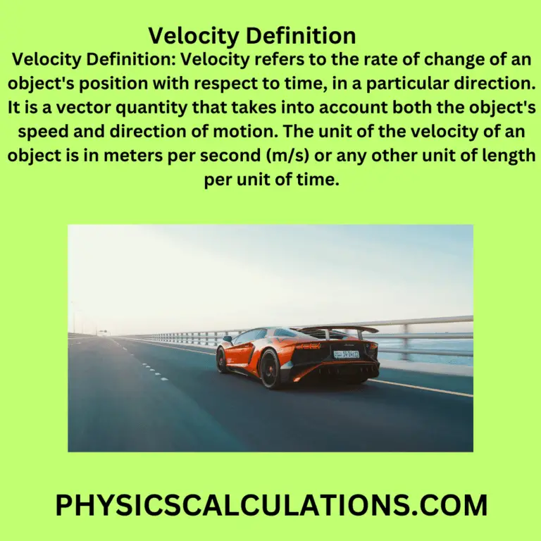 Velocity Definition: What is Velocity?