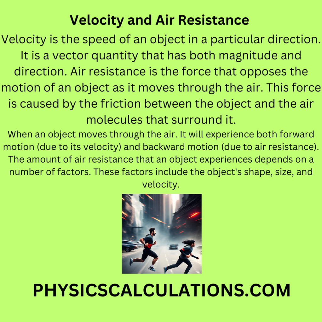 Velocity and Air Resistance