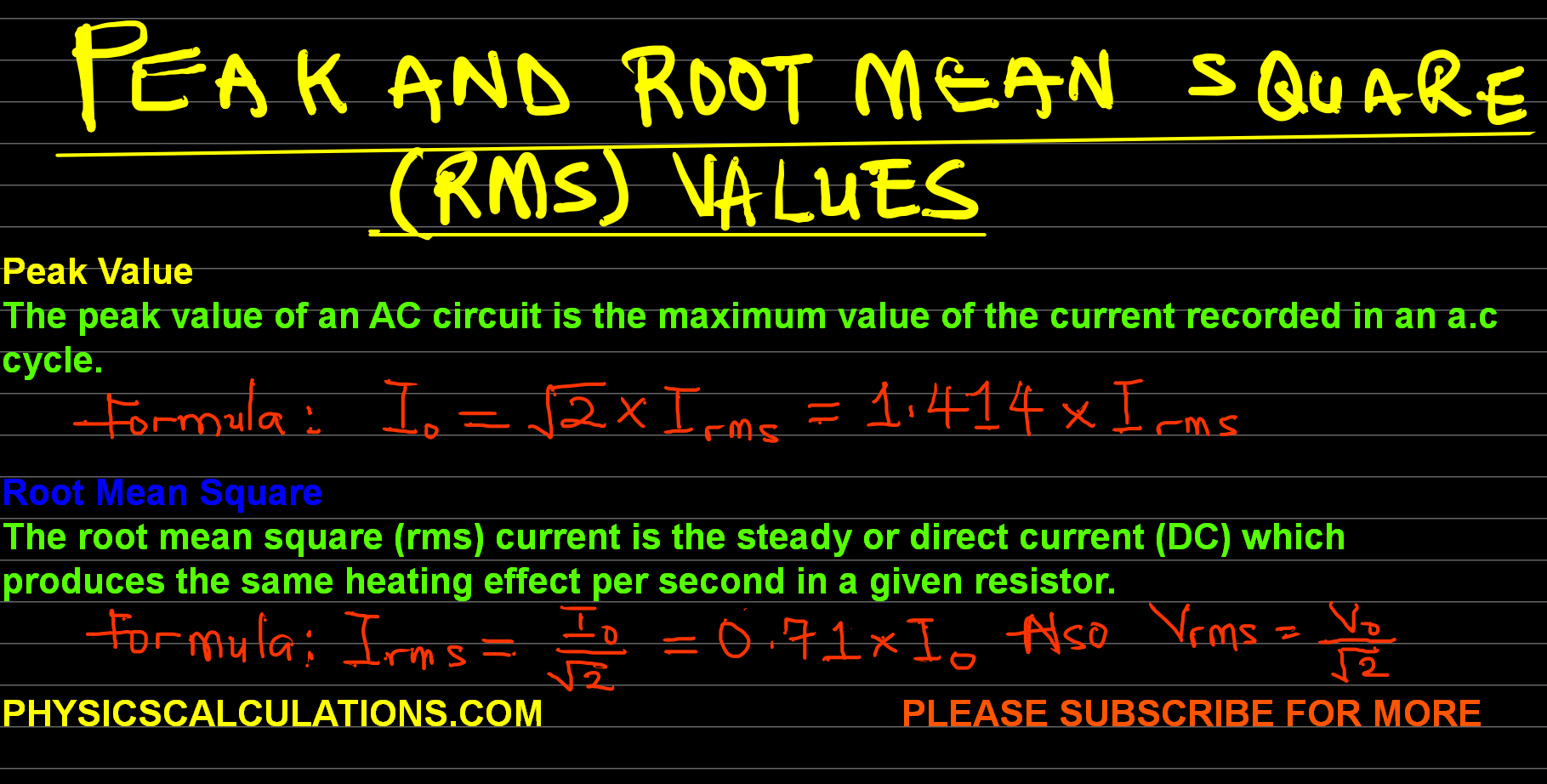 Root Mean Square Definitions Formula And Calculations