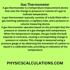 Gas Thermometer