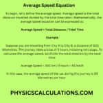 Average Speed Equation or Formula