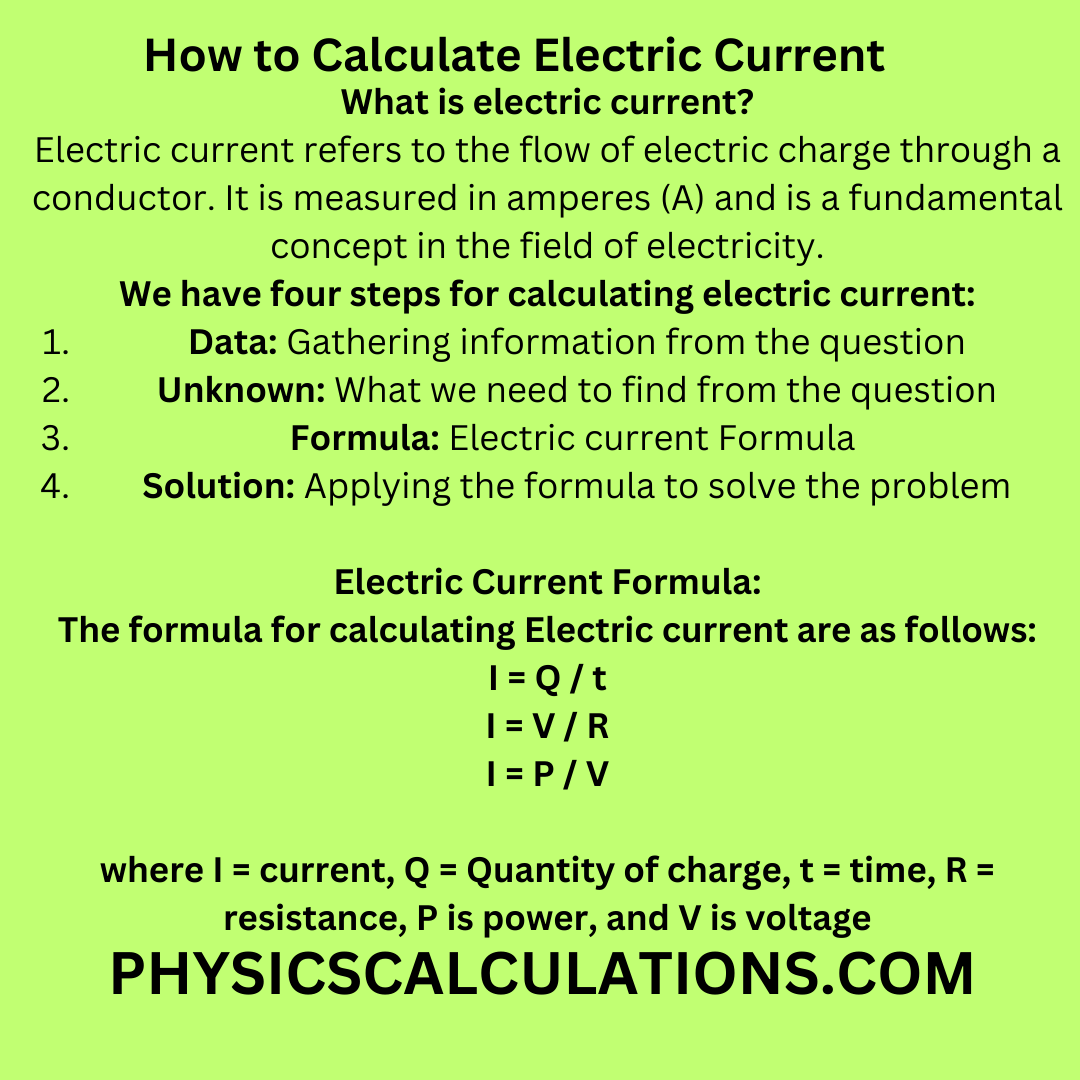 How To Calculate Electric Current