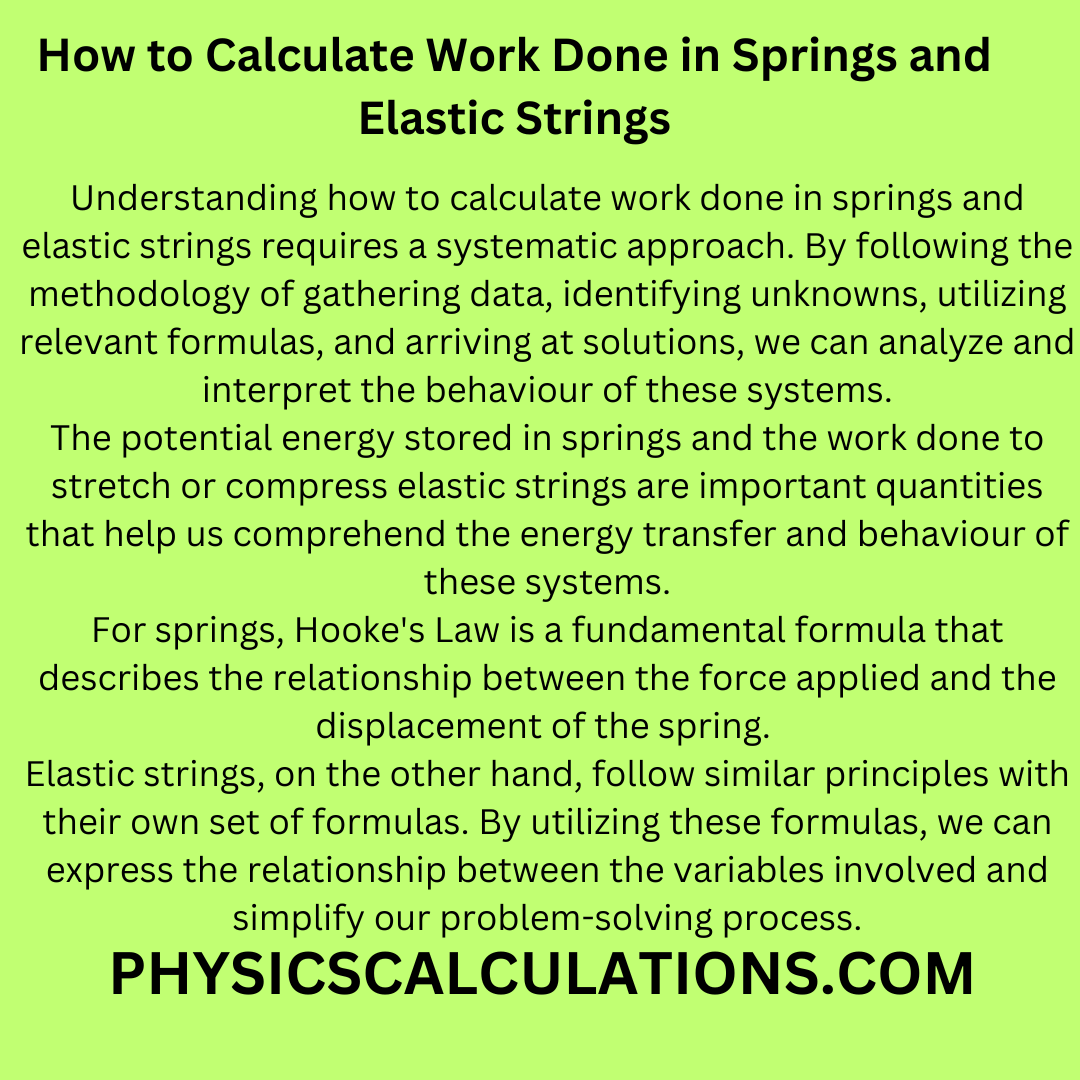 How to Calculate Work Done in Springs and Elastic Strings
