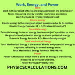 How to Calculate Work Energy and Power