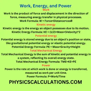 How to Calculate Work Energy and Power