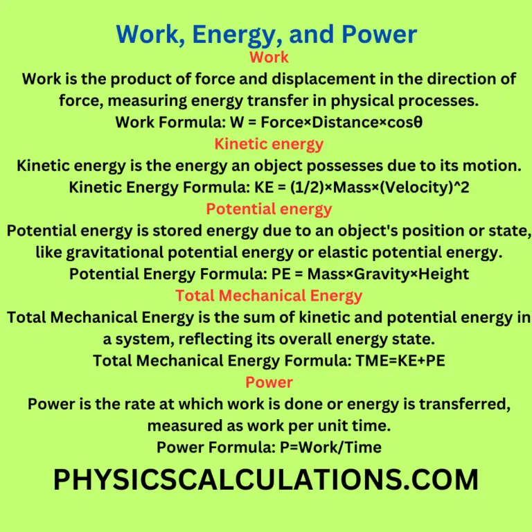 How to Calculate Work Energy and Power