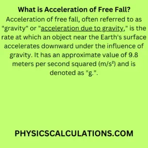 Understanding the Acceleration of Free Fall